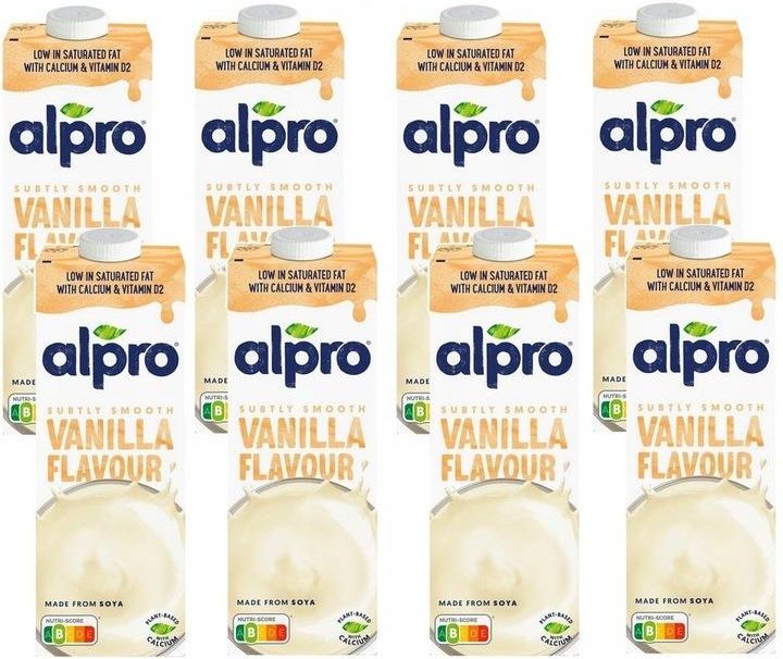 Alpro Wanilia 8X 1l Mleko Sojowe Napój Bez Laktozy Vanilla Zestaw 8szt ...