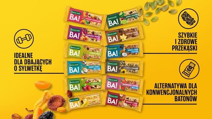 Bakalland Baton Zbożowy Mix Ba! 24szt. 12 Smaków Śniadaniowy Owocowy ...