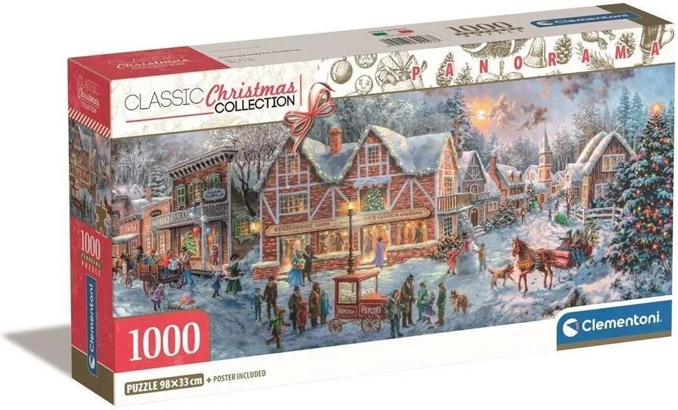 Clementoni Puzzle 1000 Panorama Compact Christmas Collection - Ceny i ...