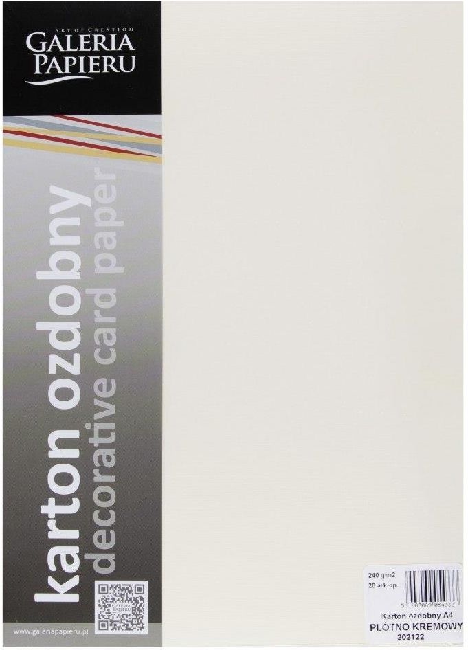Galeria Papieru Karton Ozdobny Papieru, Płótno, A4, 240G/M2, 20 Arkuszy, Kremowy - Ceny i opinie ...