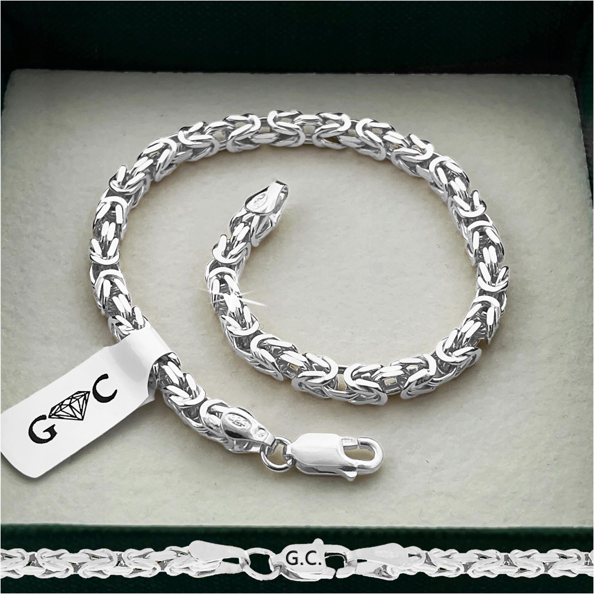 Golden Celebrity Gruba Srebrna Bransoletka Damska Splot Królewski 19cm ...