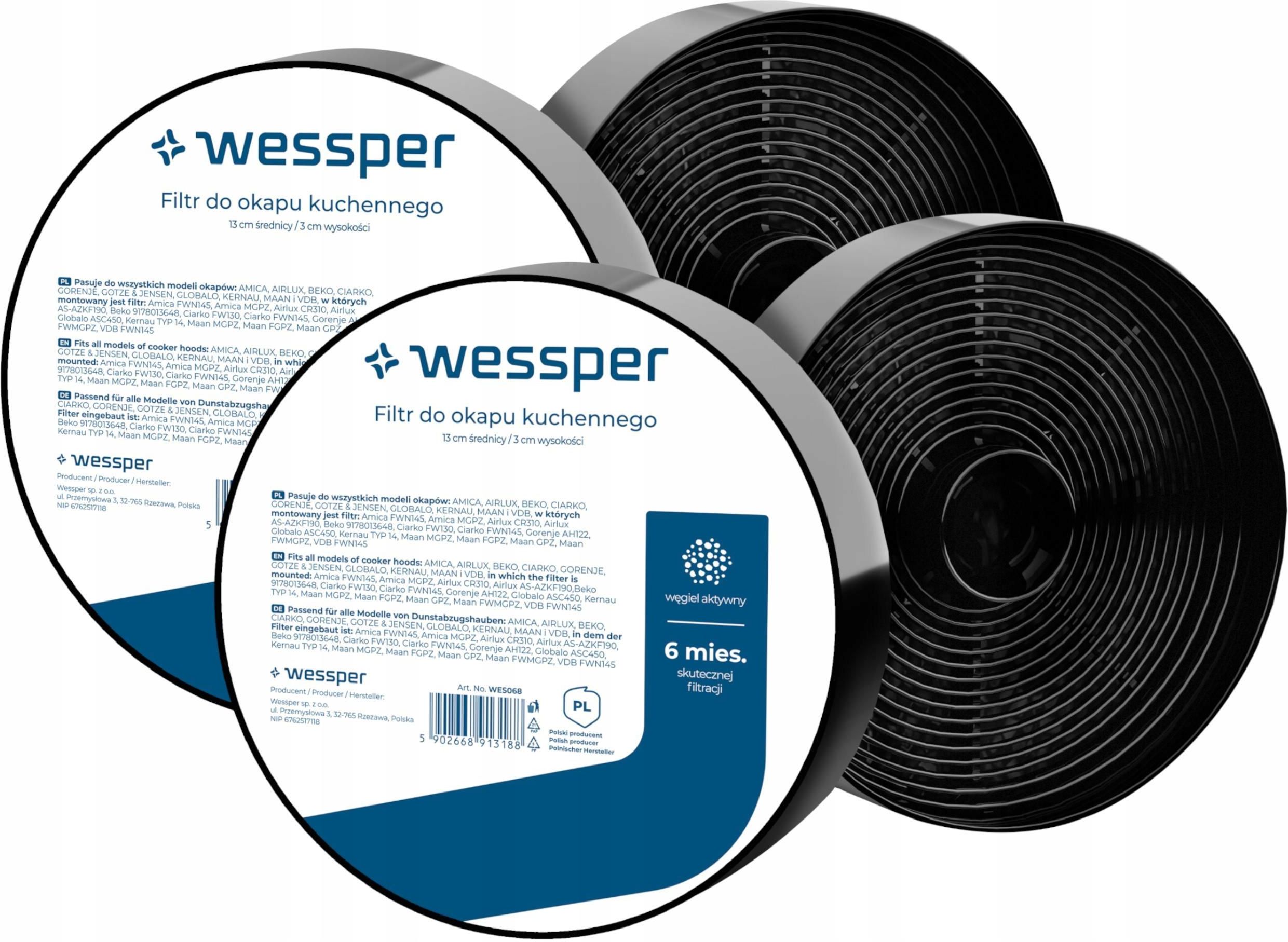 Filtr Wessper Filtr Węglowy Do Okapu Gotze & Jensen Zamiennik Typ 14 ...