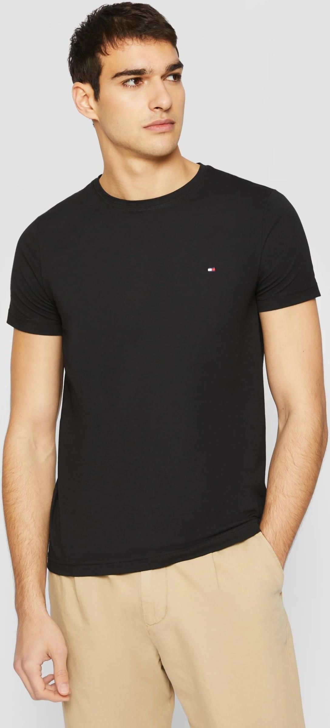 Tommy Hilfiger Jeans koszulka meska czarny tshirt logo okragly dekolt r ...