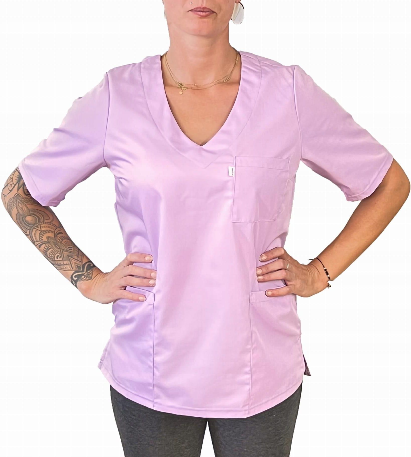 Redar Bluza Medyczna Przez Głowę Tkanina Certyfikat 3 Kieszenie Fiolet ...