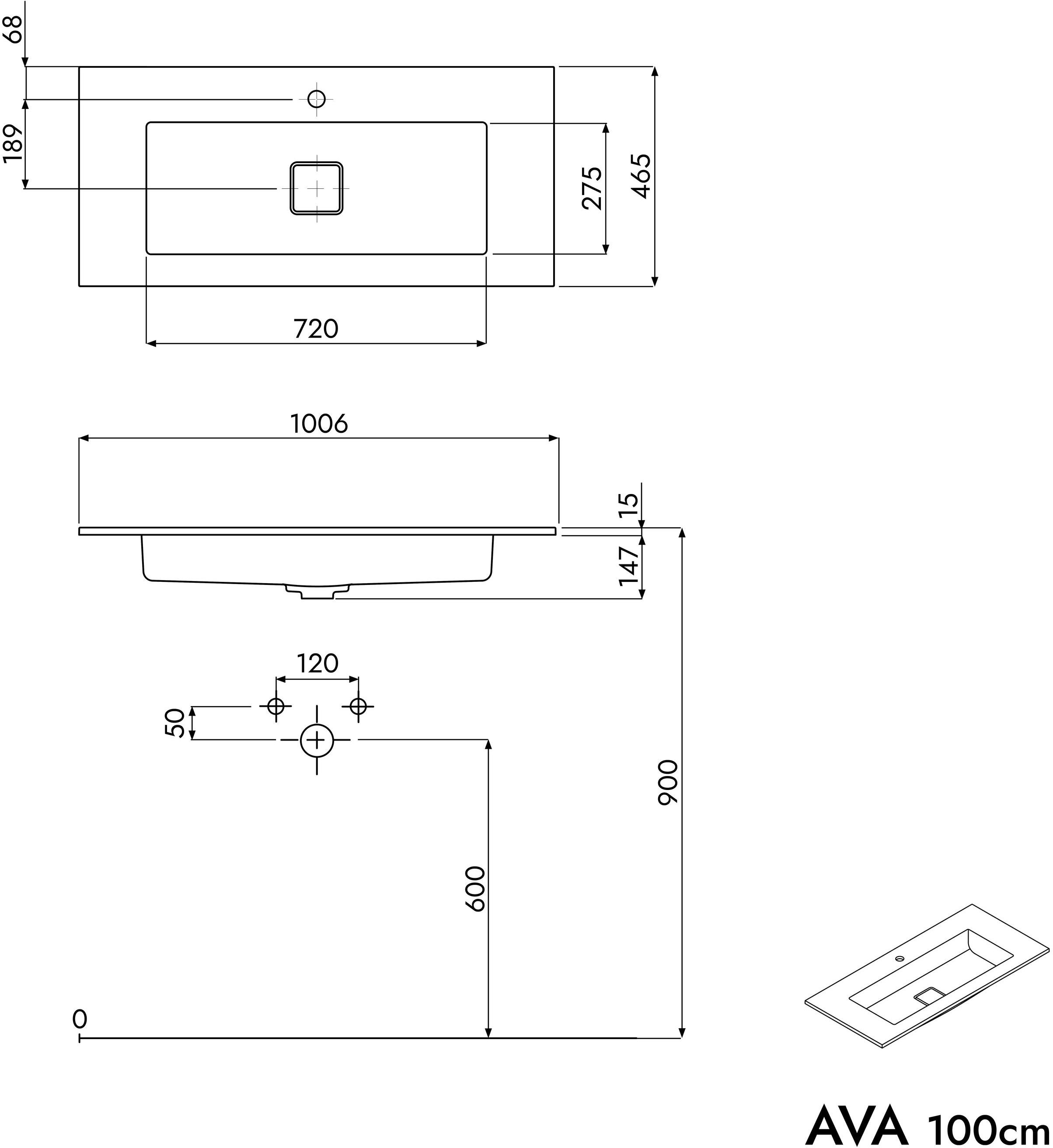 Szafka z umywalką Bernstein AVA 100cm BRUXELLES - Dąb Miodowy ...