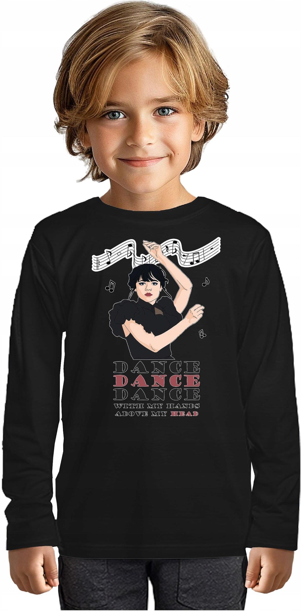 Bluzka Dziecięca Koszulka Długi Rękaw Wednesday Rdzina Adamsów 110-122 ...