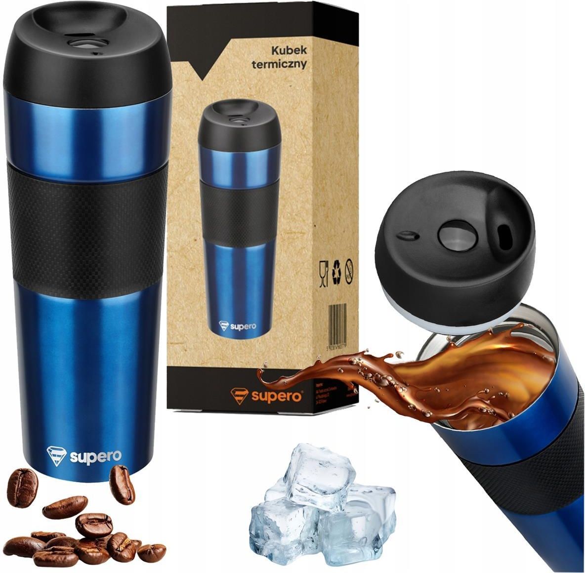 Supero Kubek Termiczny Matowy Na Kawę Herbatę 12 24H 450Ml, Niebieski - Ceny i opinie - Ceneo.pl
