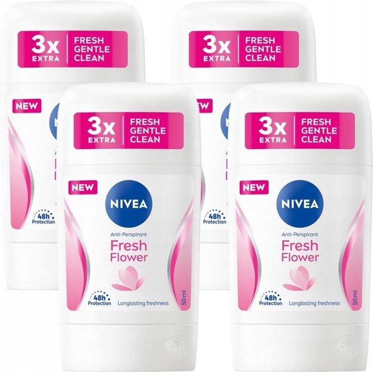Nivea Fresh Flower Antyperspirant Damski W Sztyfcie Sztyft 48H 50Ml X4 ...