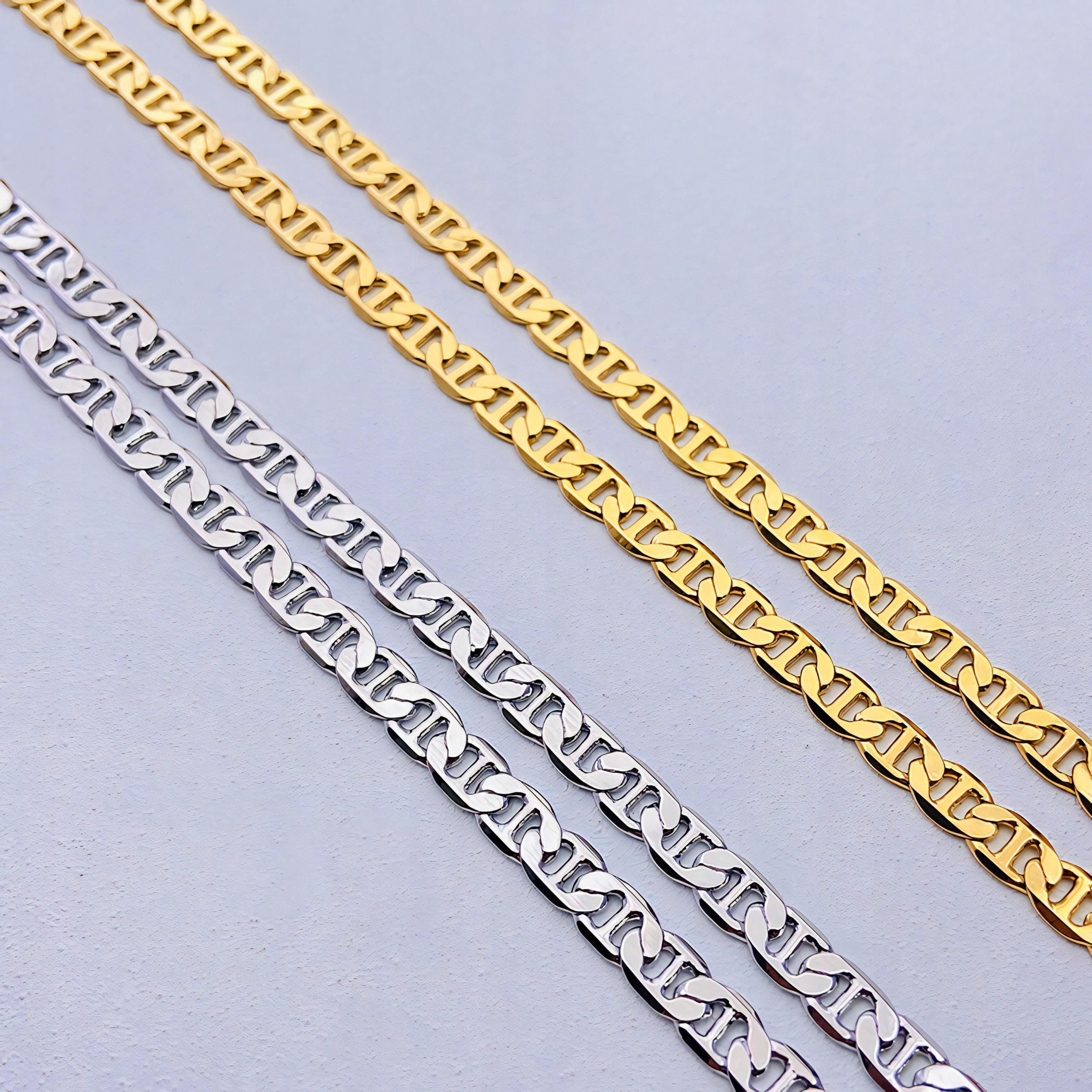 Larezo Złoty Łańcuszek Męski Splot Gucci 60 cm pełny kuty gruby łańcuch Srebro 925 - Ceny i ...