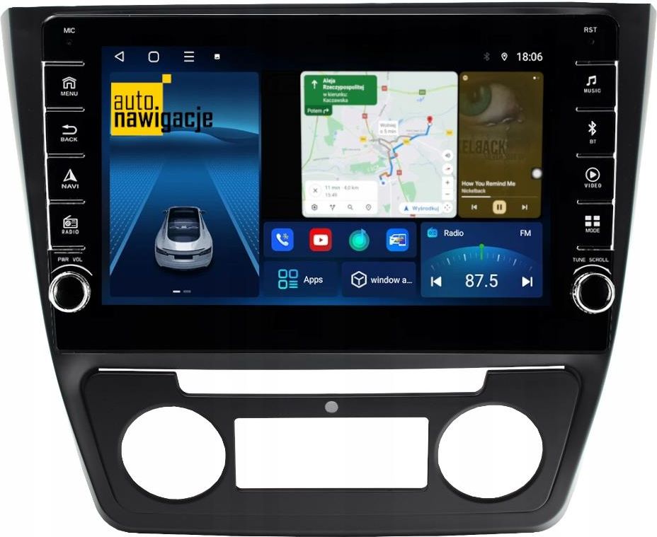 Radioodtwarzacz samochodowy Smart-Auto Gps Skoda Yeti 2014-2018 Android ...