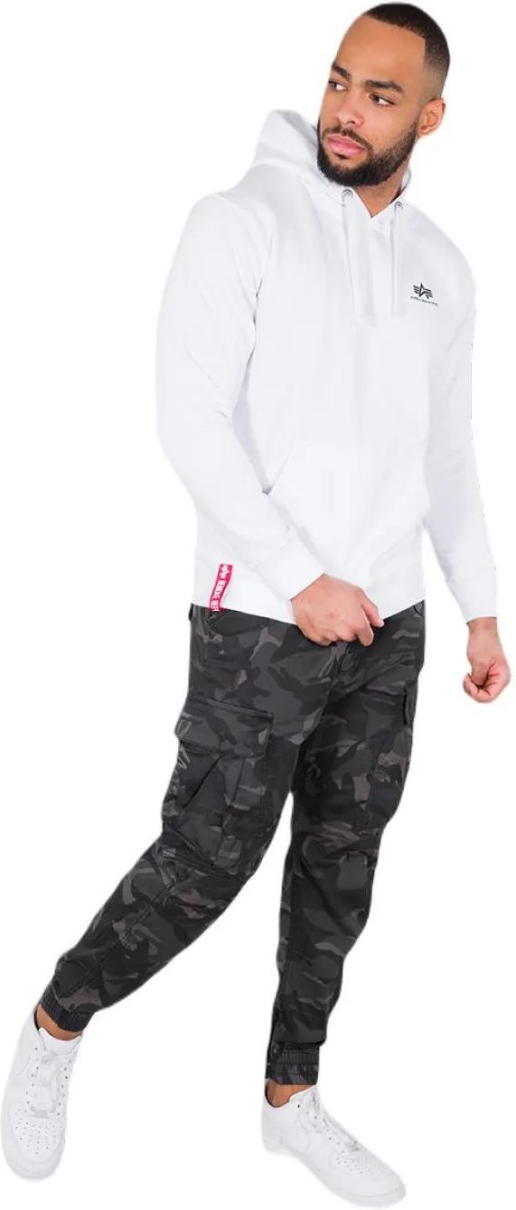 Bluza z kapturem Alpha Industries Small Logo Basic 196318 09 - Biała ...