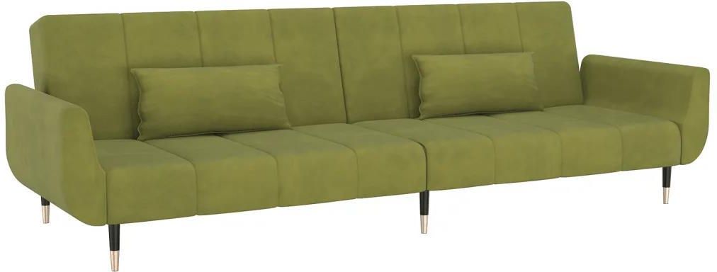Zakito Sofa Rozkładana Z Aksamitu Jasnozielona 220X84,5X69Cm (Z337585 ...