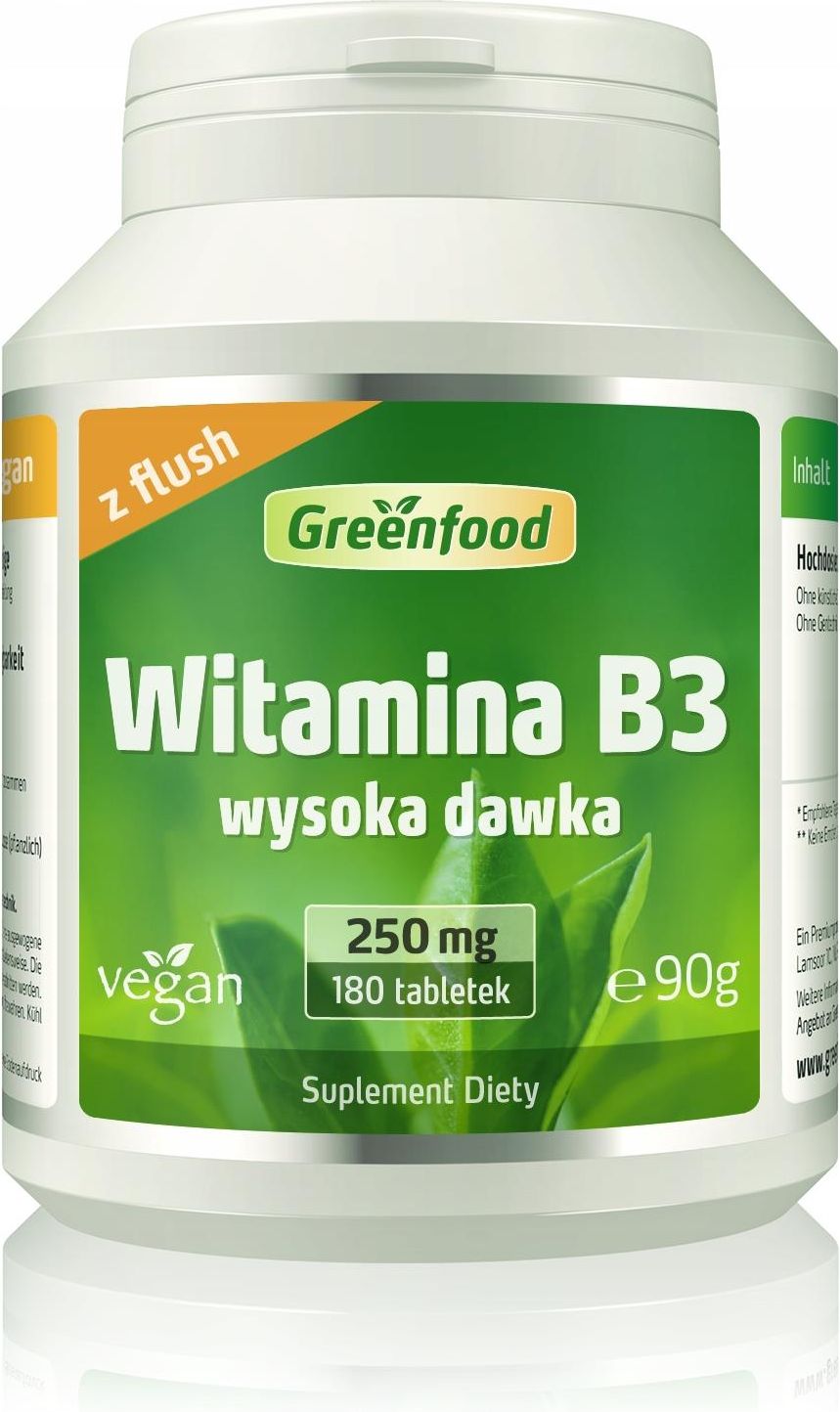 Greenfood Witamina B3 Niacyna 250 Mg 180Tabl. - Opinie i ceny na Ceneo.pl