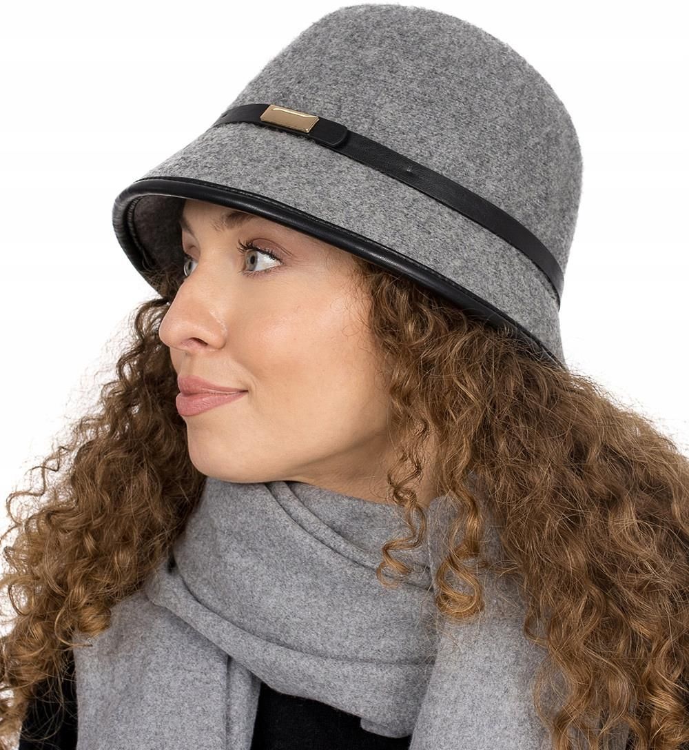 Kapelusz Bucket Hat Jasnoszary Damska Czapka Wełna Jesienny - Ceny i opinie - Ceneo.pl