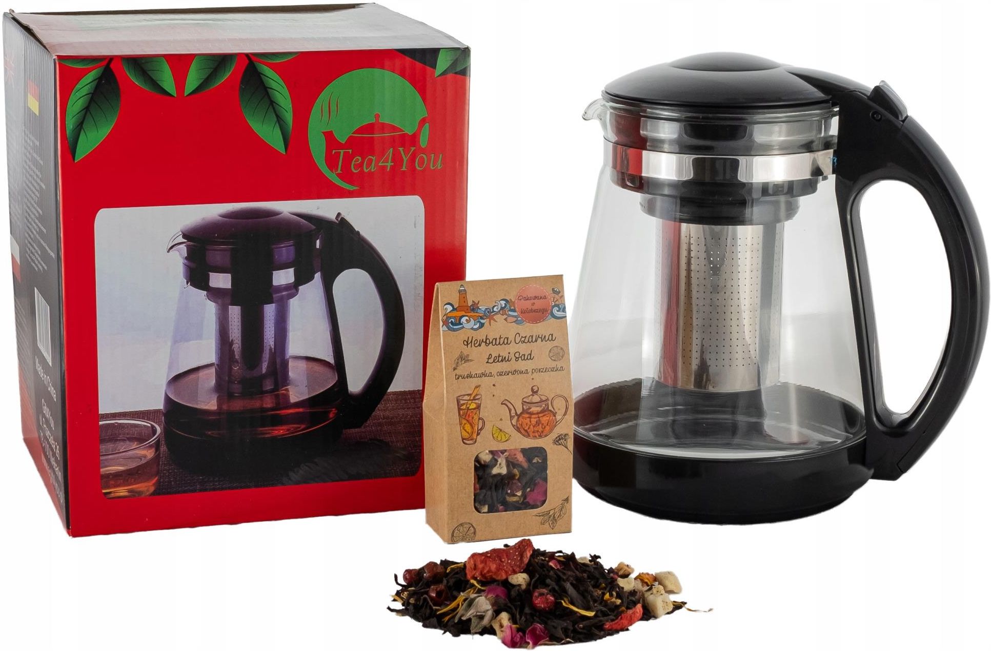 Dzbanek szklany z zaparzaczem zaparzacz do herbaty ziół 1,8l 1758392211 - Opinie i atrakcyjne ...