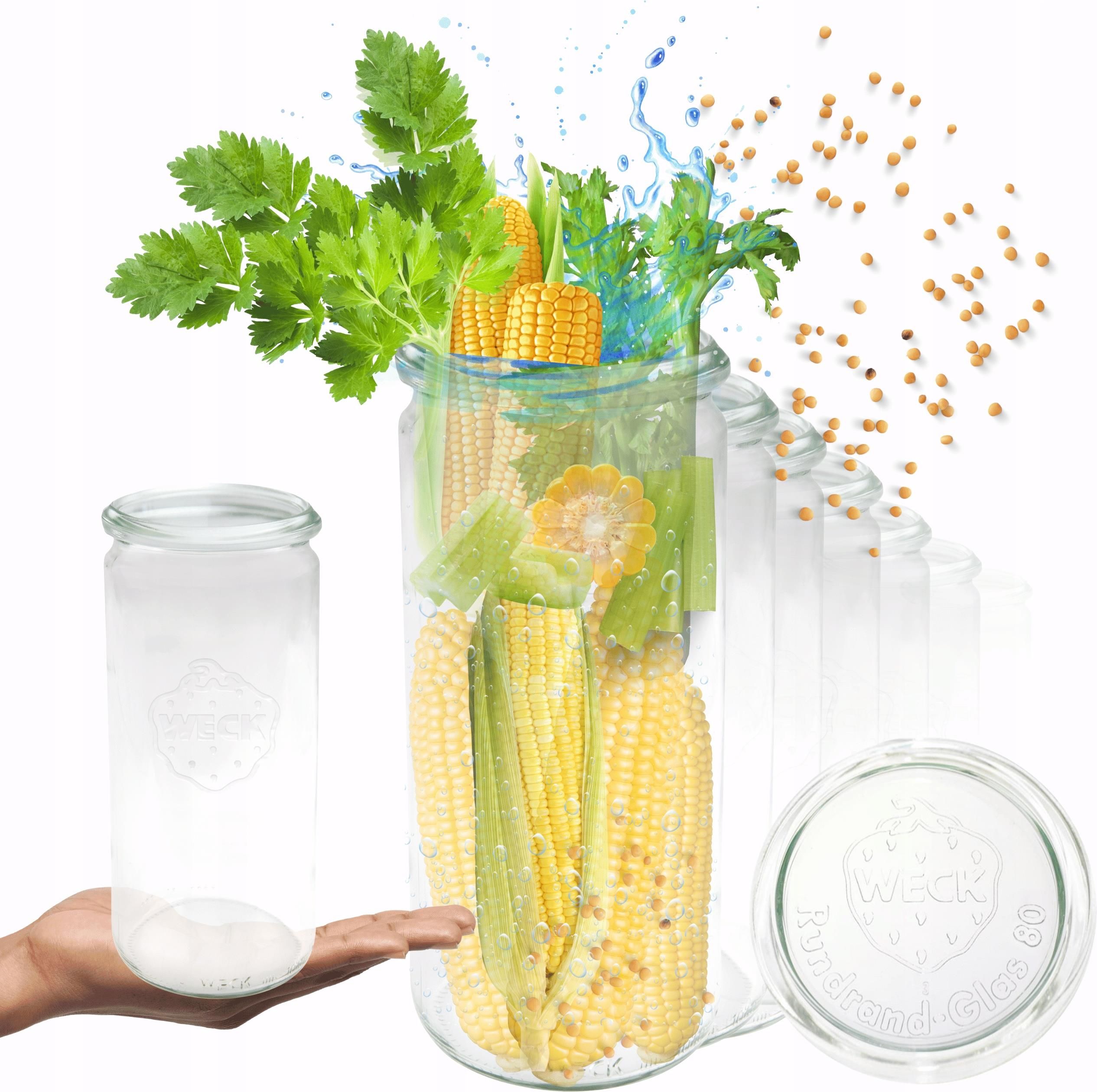 Słoiki Weck 1l słoiki szklane pojemniki Cylinder wieka szkło 12szt 1040ML 1754958940 - Opinie i ...