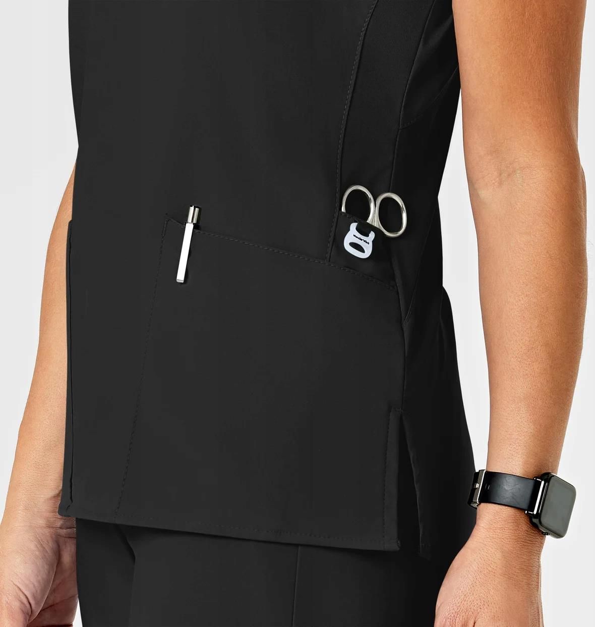 Scrubs Bluza medyczna damska W123 (dekolt V) 6255 Czarna L; Blac - Ceny ...
