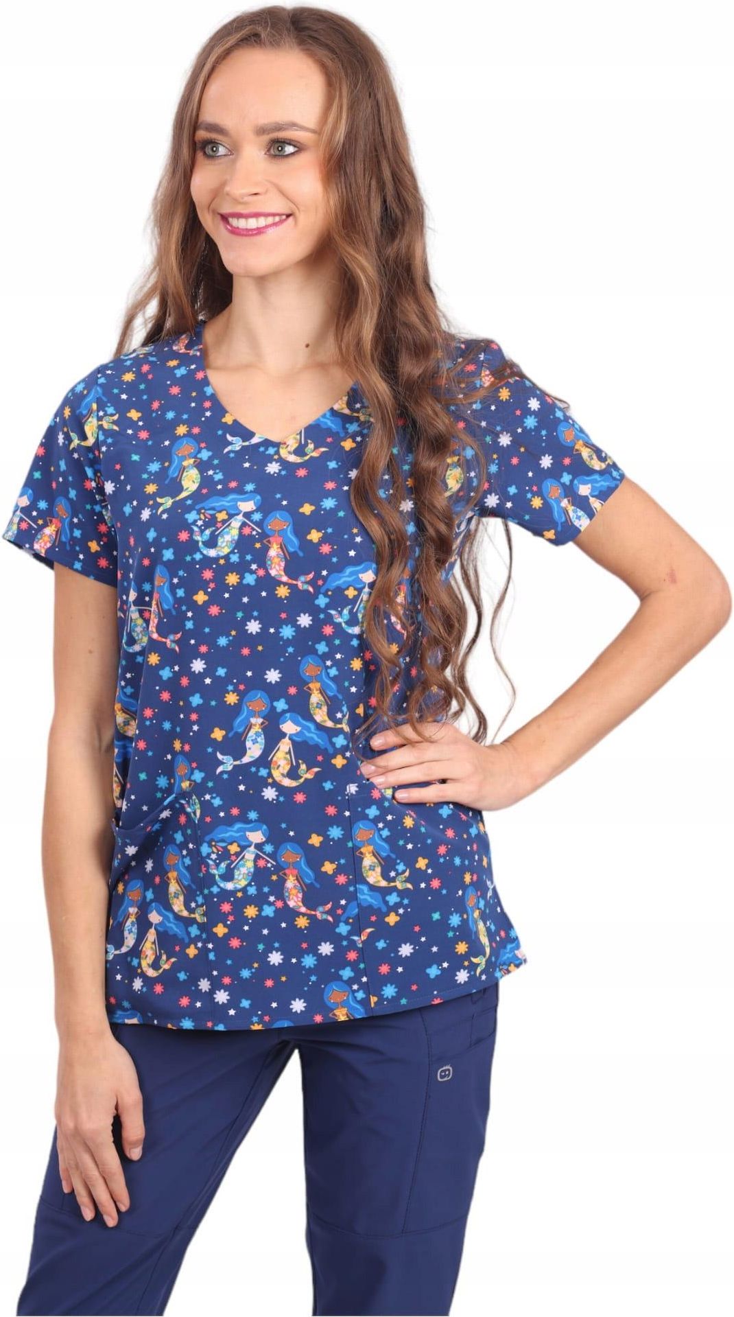 Scrubs Bluza medyczna soft stretch Sums Syrenki Rozmiar: S - Ceny i ...