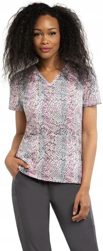 Scrubs Modna Bluza medyczna damska z nadrukiem Pastel Python 3XL ...