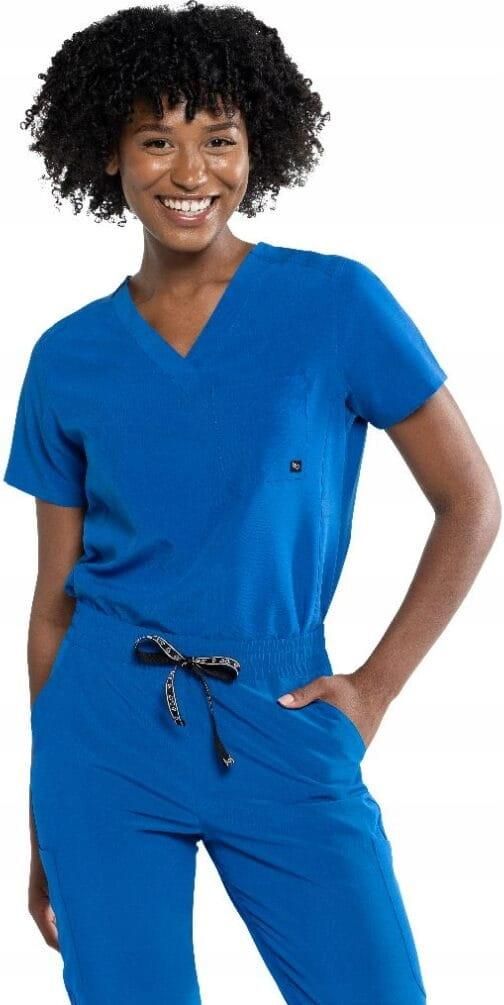Scrubs medyczny softstretch z kieszonką Niebieski Królewski XL - Ceny i ...