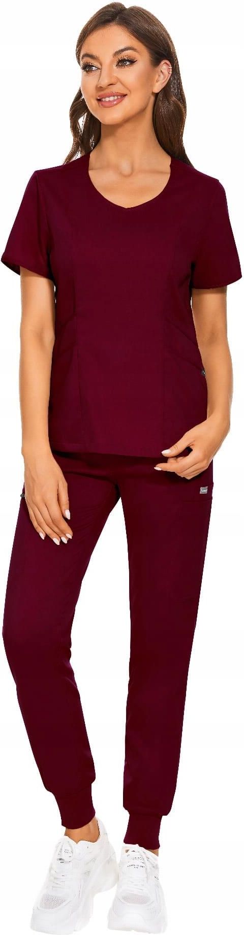 Komplet Medyczny Damski Scrub Uniform Model 42050 Bordowy Rozmiar M ...