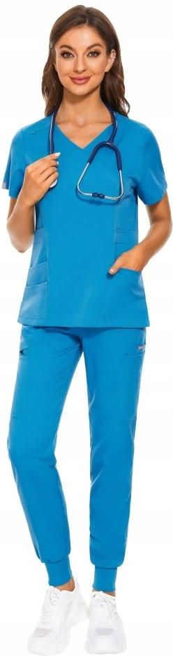 Komplet Medyczny Damski Scrub Uniform, Model Cure, Kolor Blue, Rozmiar ...