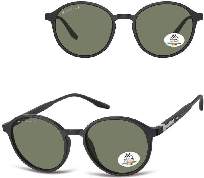 Czarne lenonki okulary przeciwsłoneczne z polaryzacją z flexami MP187B ...