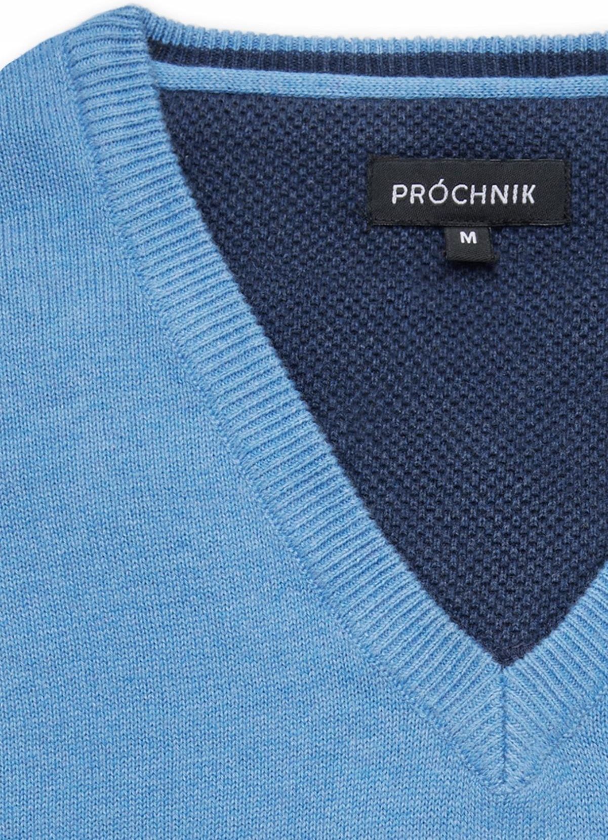 Sweter Męski Błękitny Bawełniany V-neck Próchnik PM7 L - Ceny i opinie ...