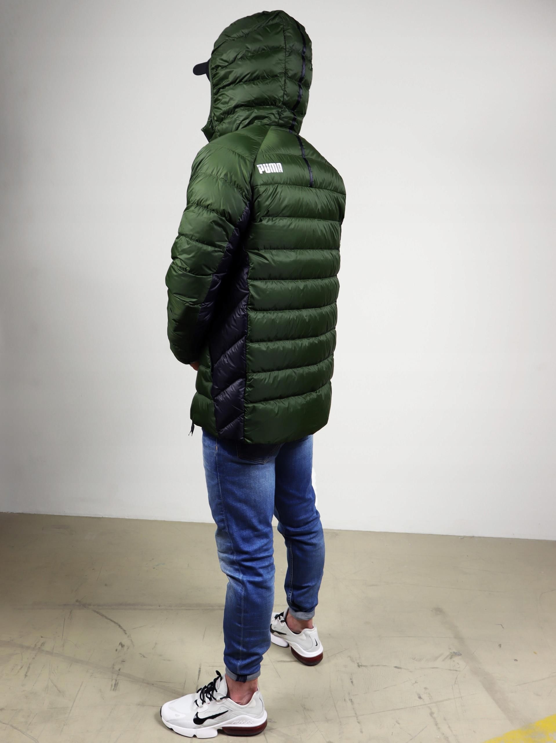 Puma Puchowa Zimowa Puch Naturalny męska kurtka lekka Ciepła zielona ...