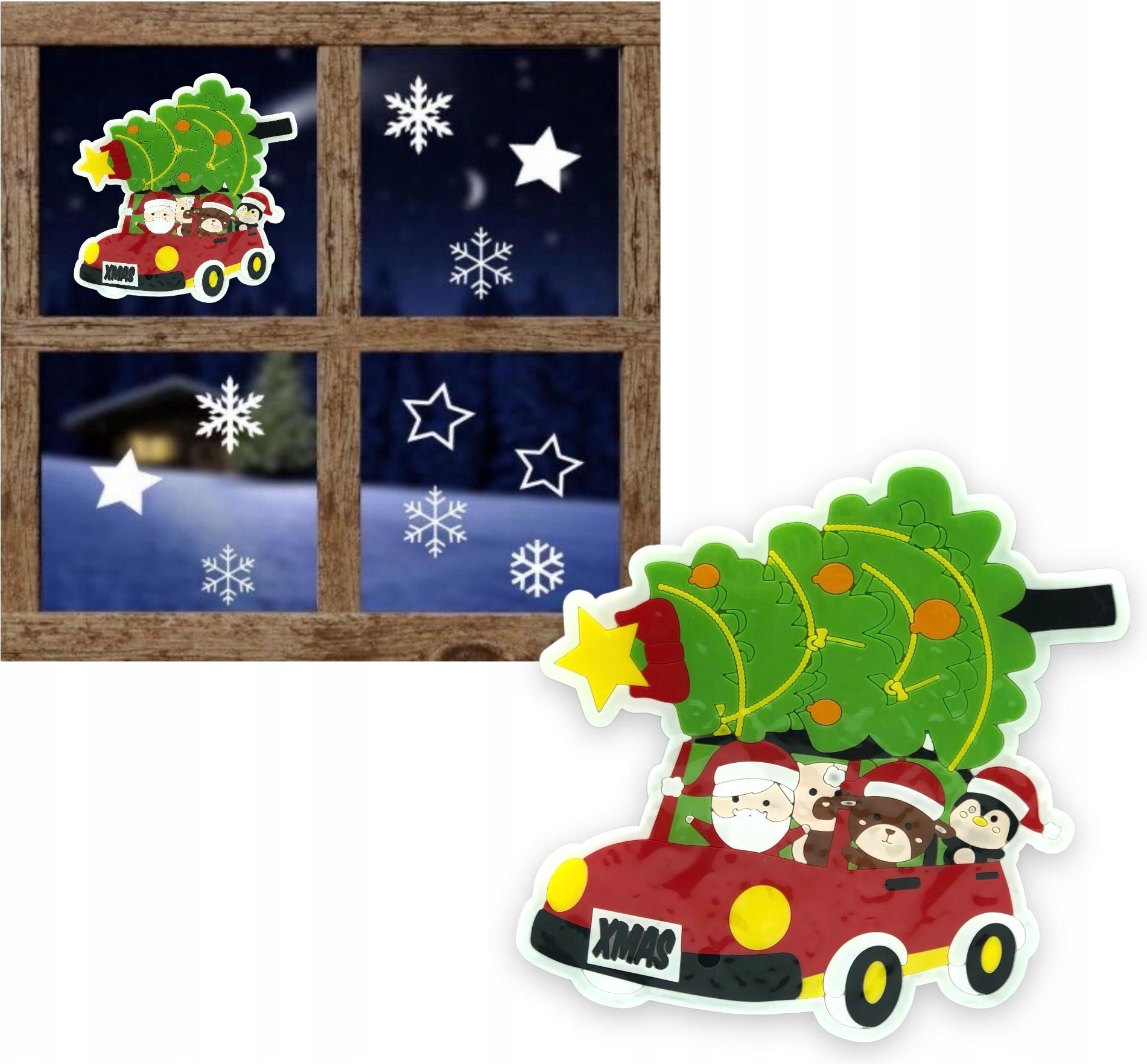 Vershold Dekoracja Świąteczna Naklejka Samoprzylepna Mikołaj Na Okno ...