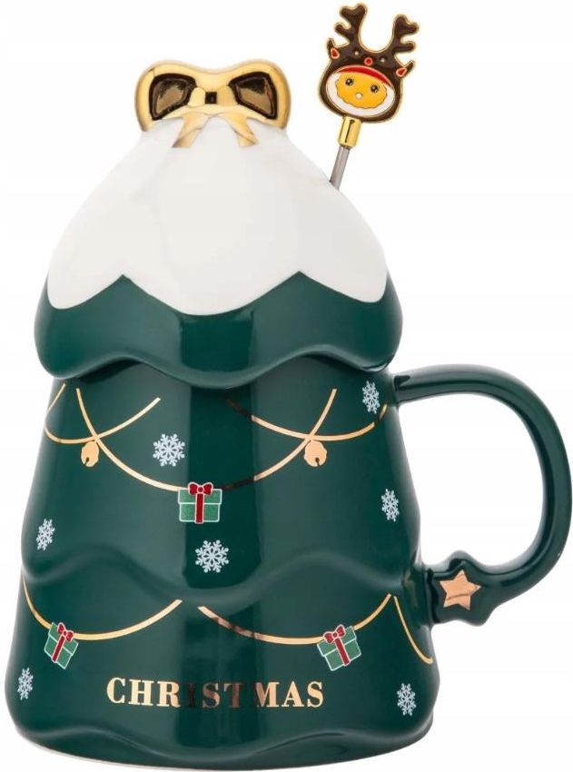 Altom Design Kubek Świąteczny Choinka 500Ml W Pudełku Z Mieszadełkiem ...