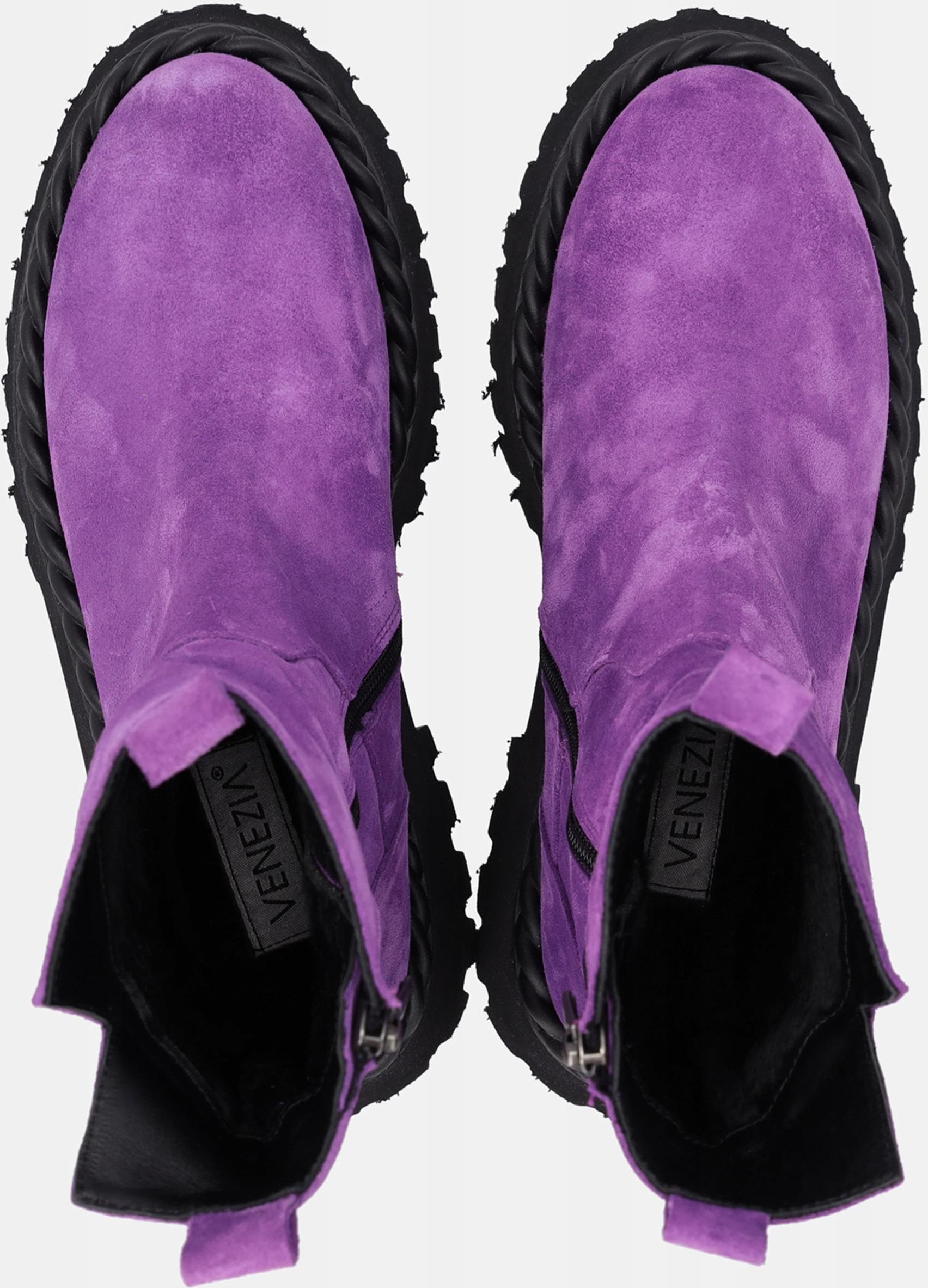 Fioletowe Zamszowe Botki Damskie Venezia Rozmiar 37 - Ceny i opinie ...