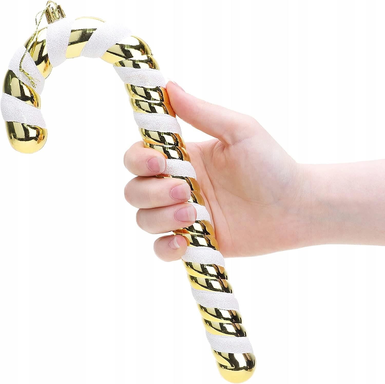 Style Home Zestaw 2xDuża Laska Cukrowa 24cm Złota Bombka Świąteczna ...