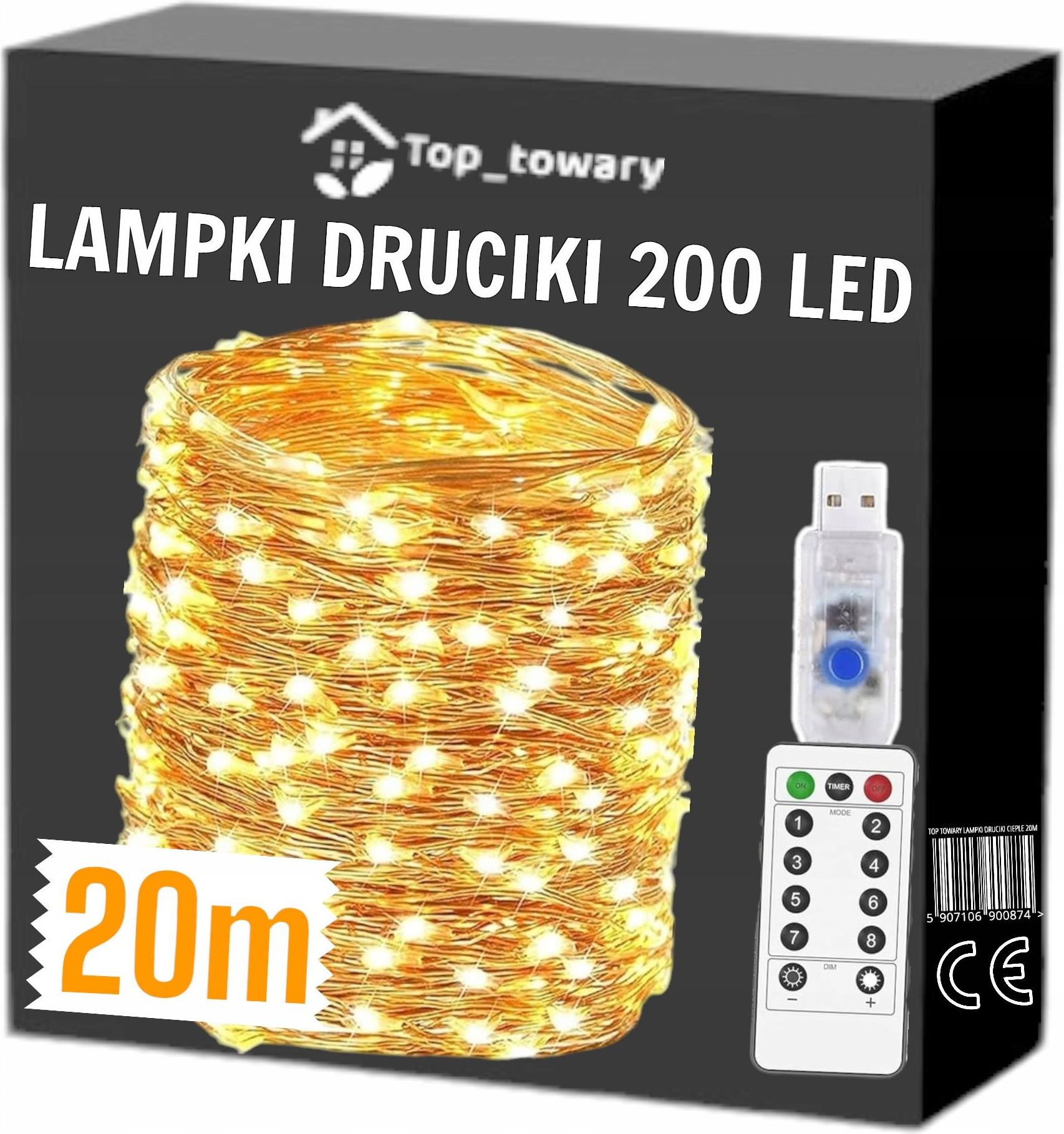 Lampki Druciki Światełka LED Na Choinkę Usb 20M Bożonarodzeniowe ...