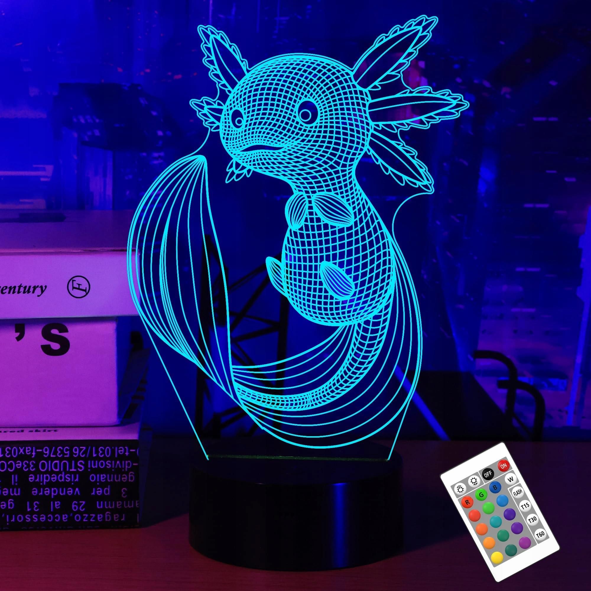 Fullosun Lampa Iluzji 3D Axolotl Zmienia Kolory Pilot Dla Dzieci - Ceny ...