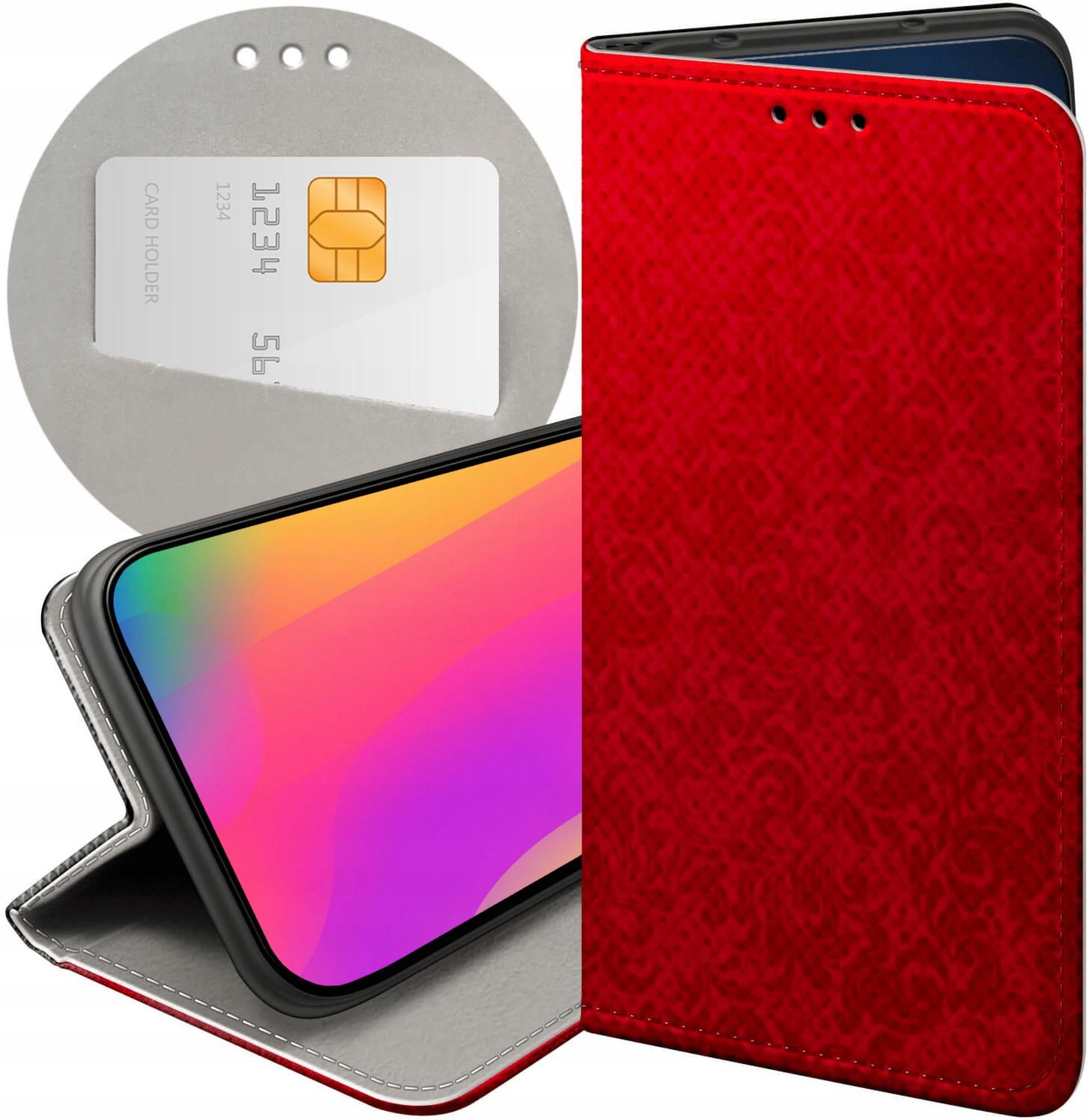 Etui Z Klapką Do Oppo A80 Czerwone Serca Róże Futerał Pokrowiec Case ...