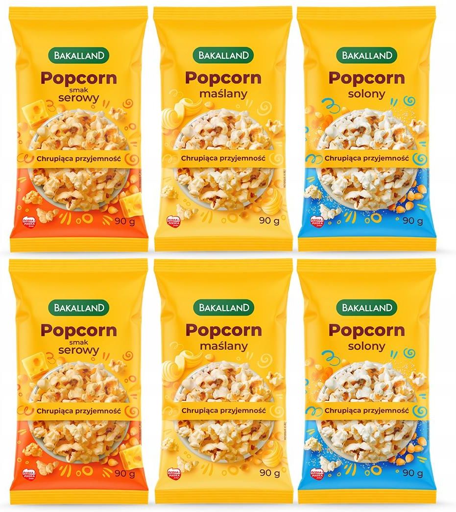 Bakalland Popcorn Do Mikrofali Mix Smaków 6x90g - Ceny i opinie - Ceneo.pl