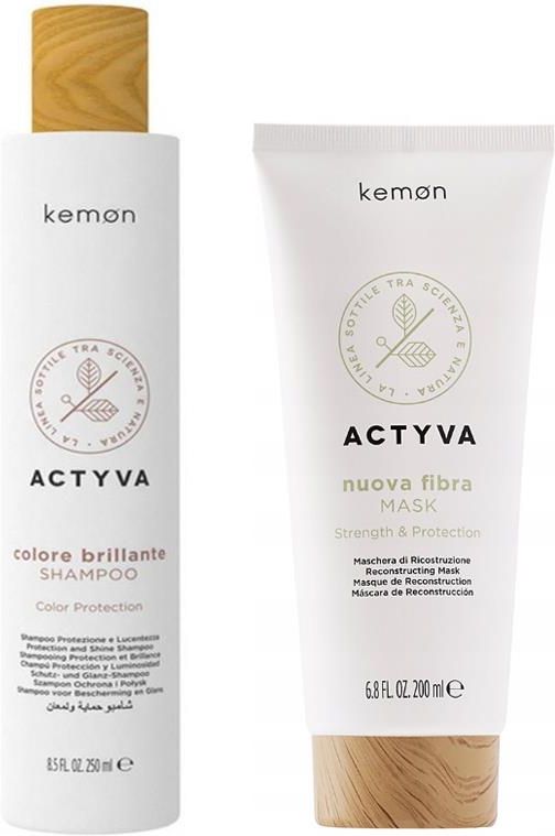 Zestaw dla kobiety Kemon Actyva Nuova Fibra + Colore Brillante Zestaw Do Włosów Farbowanych I ...