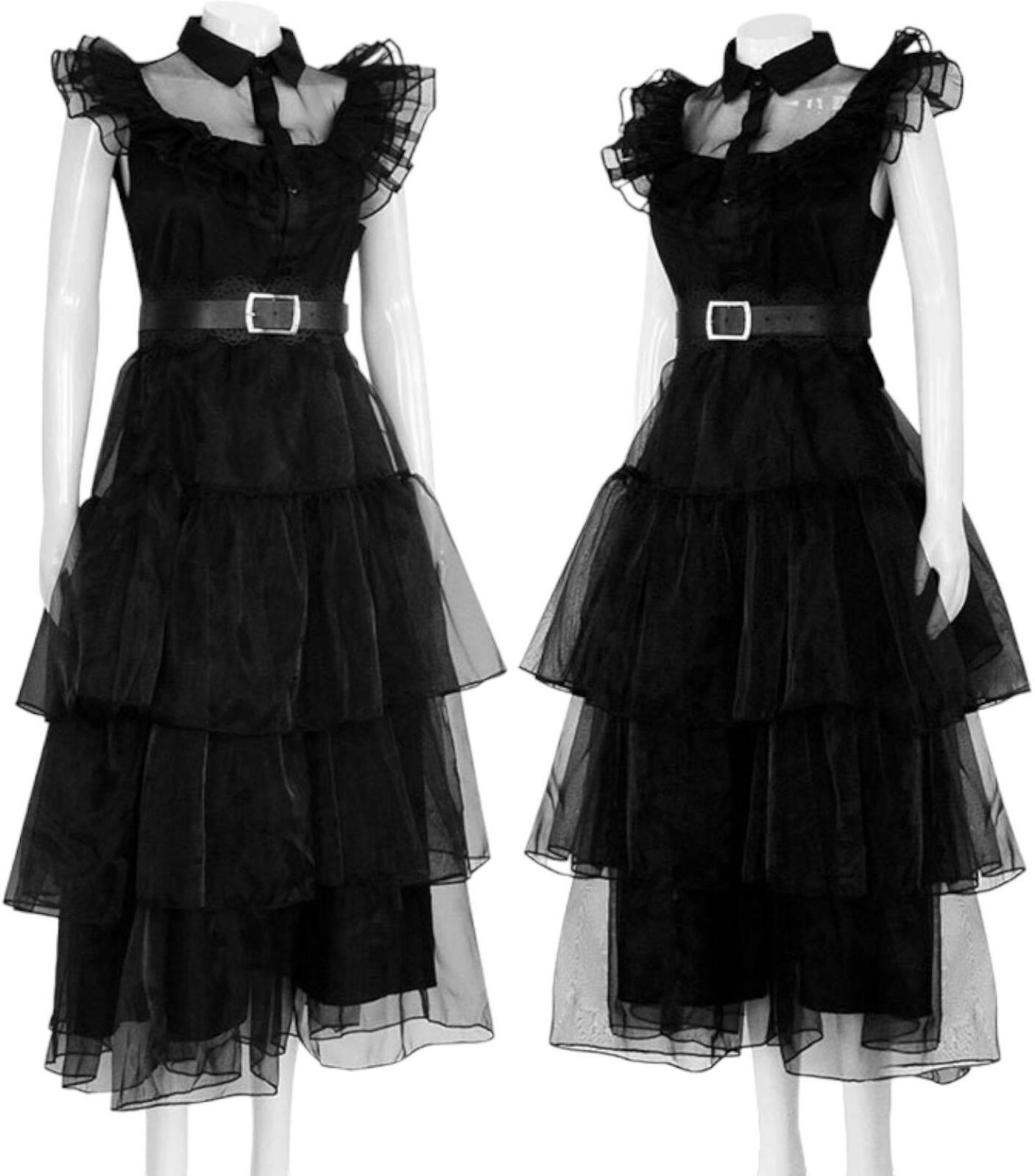 Wks Party Strój Kostium Wednesday Addams Rozmiar Xl 135-145 Cm + Peruka ...