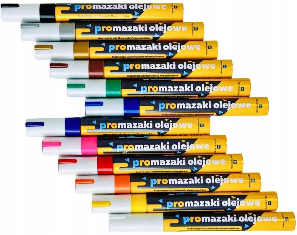 Promazaki Olejowe Wodoodporne Markery 12szt. Permanentne Pisaki ...