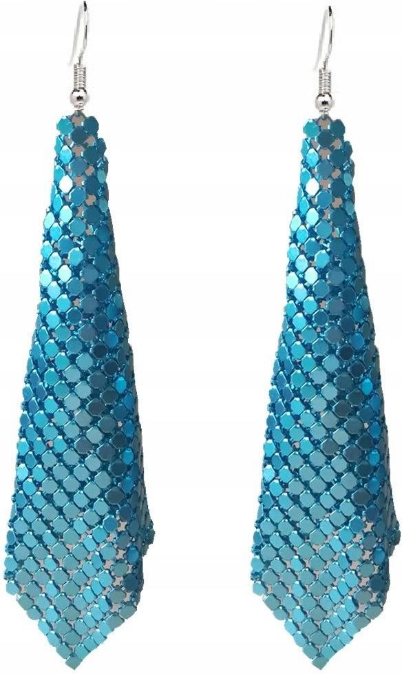Kolczyki Wiszące Disco Cekiny Mieniące Niebieskie Długie 115mm - Ceny i ...