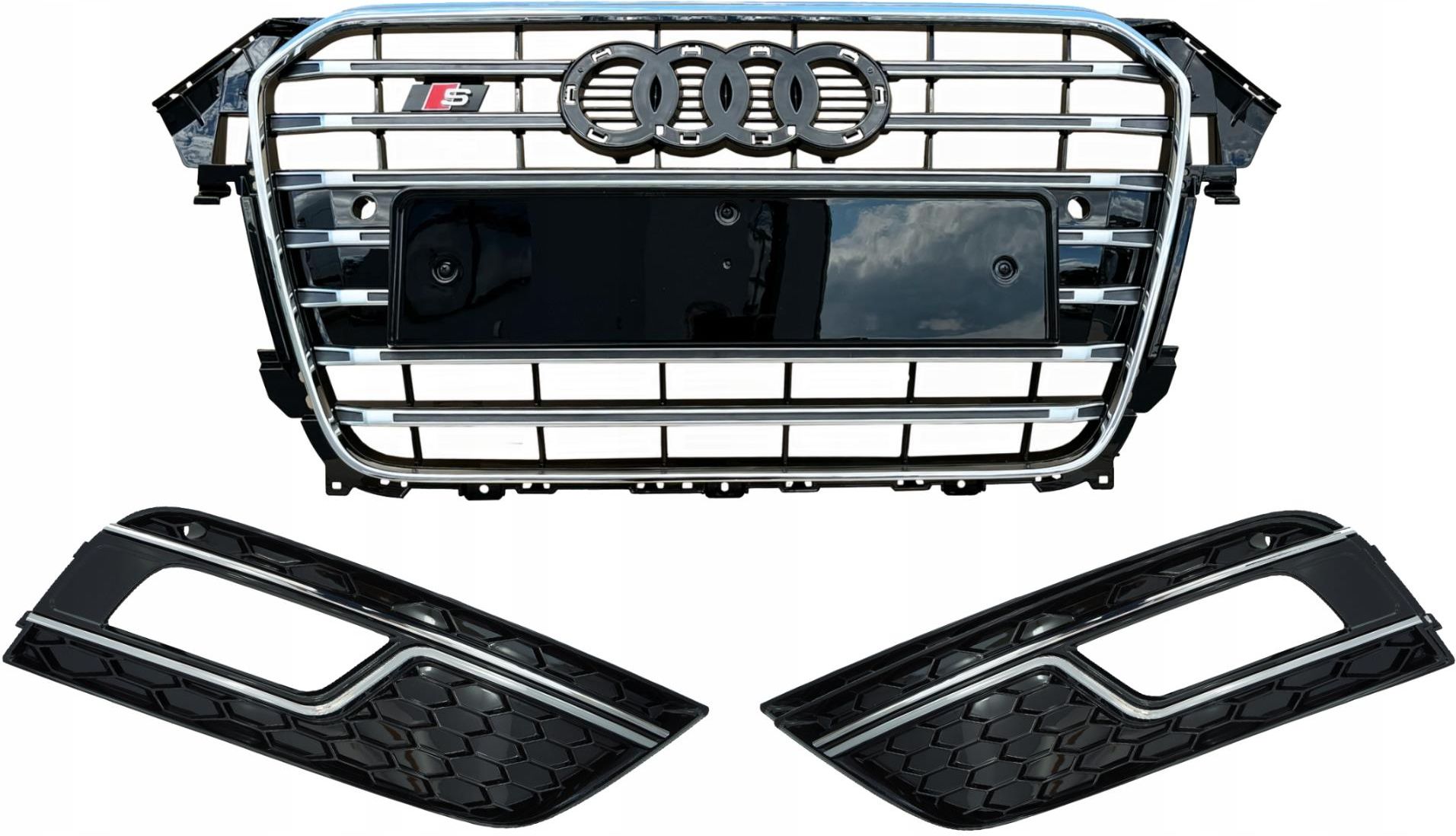 Atrapa Zderzaka Grill Audi A4 B8 Lift 11-16R Kratki S4 Look Komplet ...