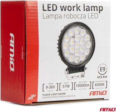 Halogen Amio Lampa Robocza Szperacz Led Awl65 57W 6500K 10000Lm 12V 24V ...