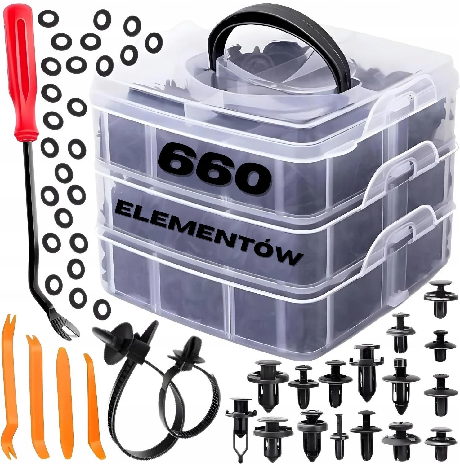 Zestaw Spinki Do Tapicerki Kołki Klipsy 630 El. Samochodowe Auta Xxl ...