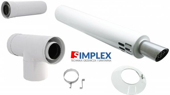 System kominkowy Jeremias zestaw kominowy 60/100 na 80/125 do kotłów kondensacyjnych De Dietrich ...