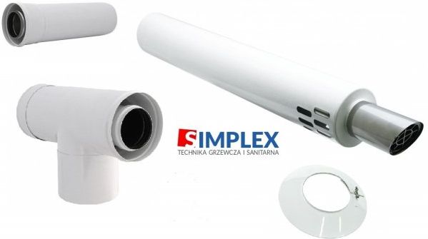 System kominkowy Jeremias zestaw kominowy 60/100 wyrzut boczny do kotłów kondensacyjnych i Turbo ...