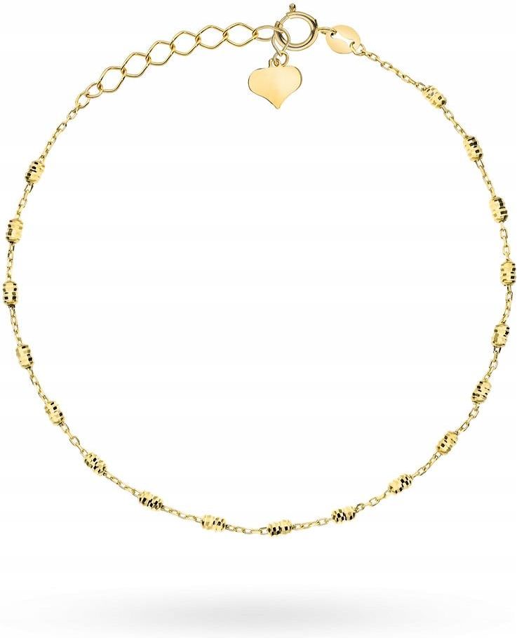Fugart Bransoletka złota kulki i serce na nogę - Ceny i opinie - Ceneo.pl