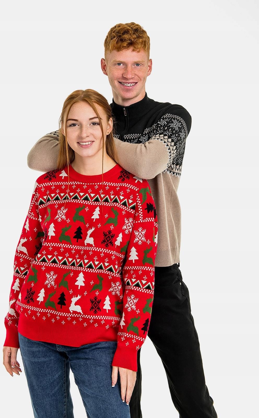 Sweter Męski Wzór Norweski Zimowy Ciepły Stójka Rozpinany M - Ceny i ...