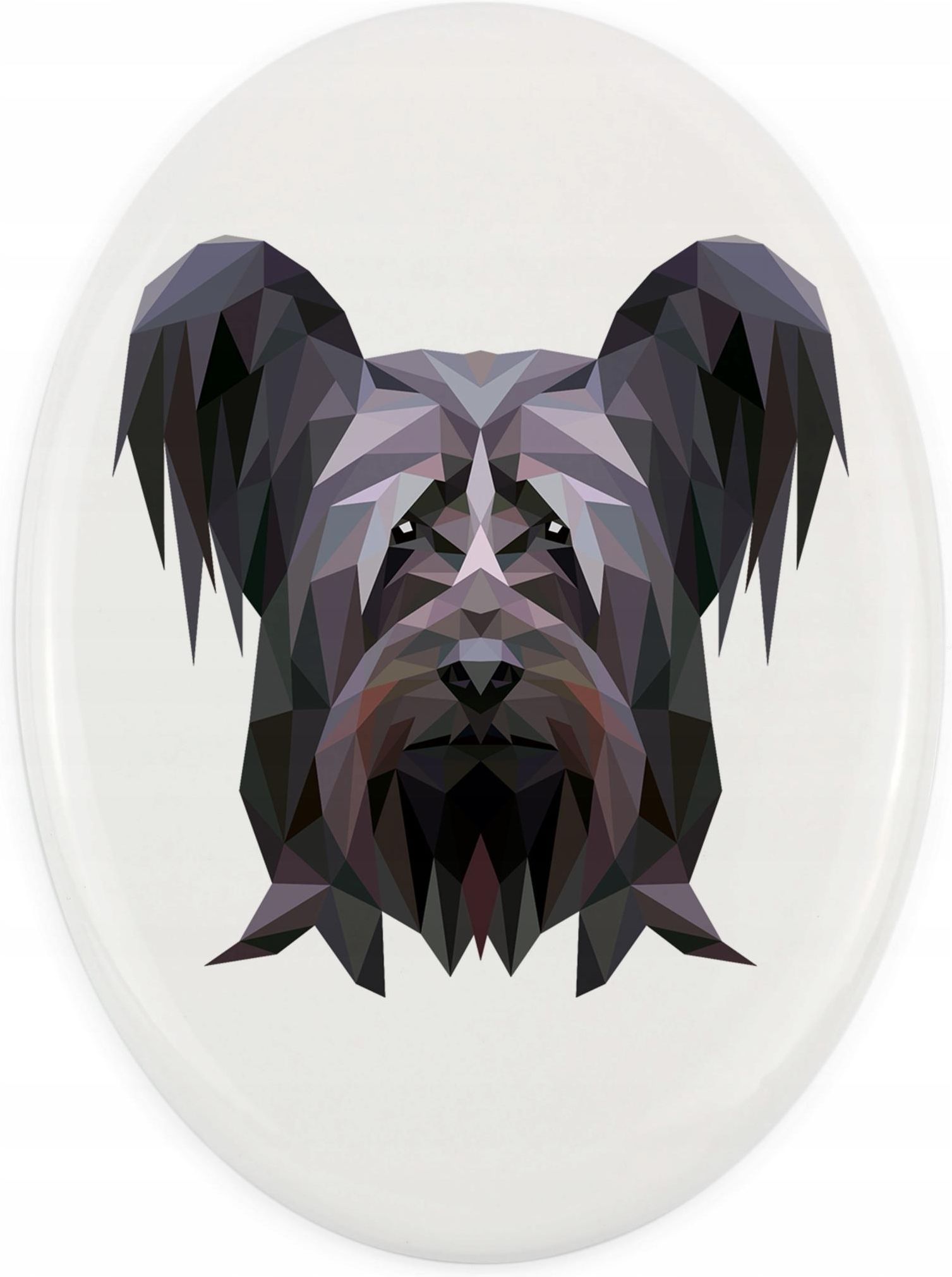 Skye Terrier -Płytka Ze Zdjęciem I Napisem Geometryczna Marki Art-Dog ...