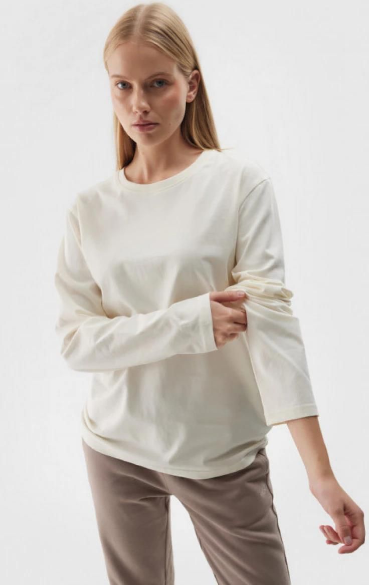 Damski longsleeve basic 4F 4FWAW24TLONU317 - biały - Ceny i opinie - Ceneo.pl